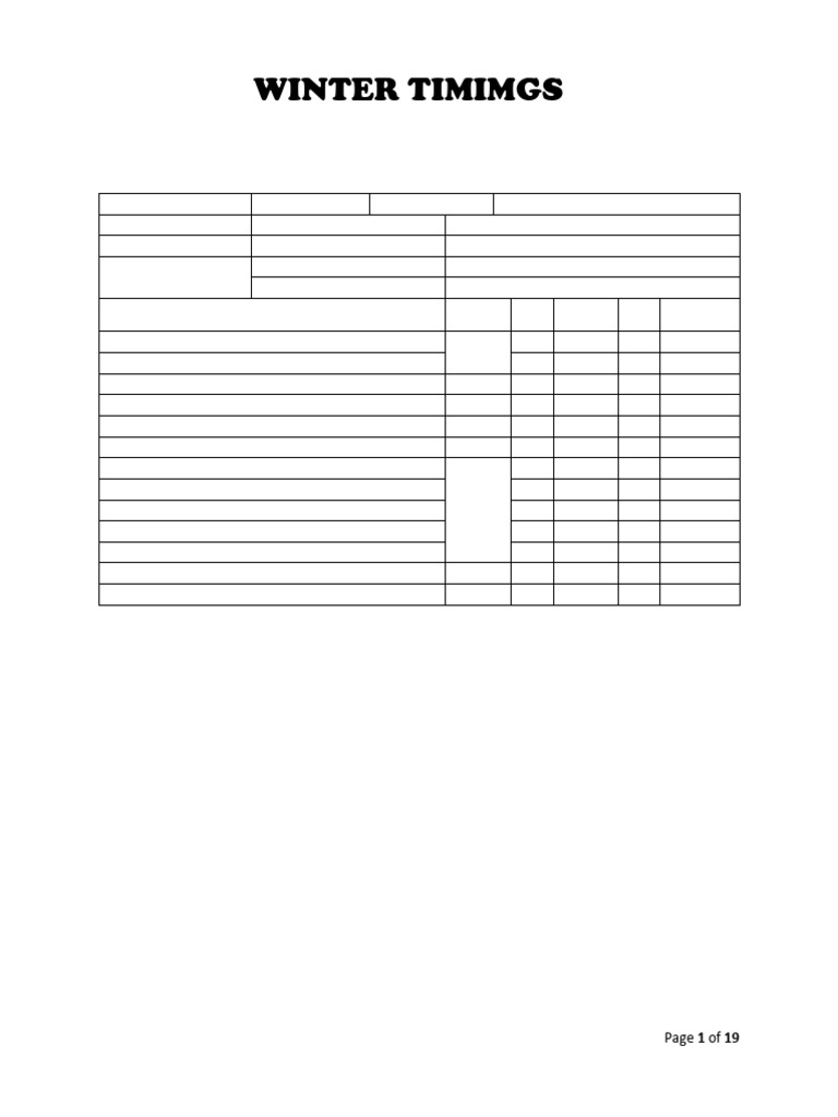 Winter Senior Bus Routes Schedule | PDF
