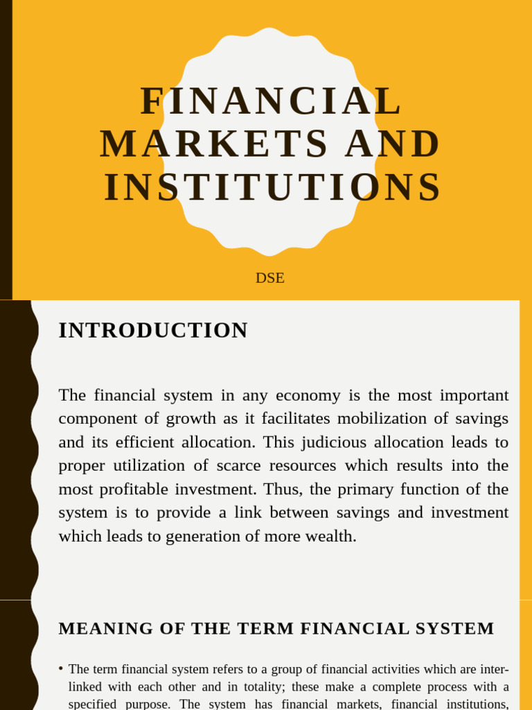 Financial Markets and Institutions | PDF | Financial Markets | Banks