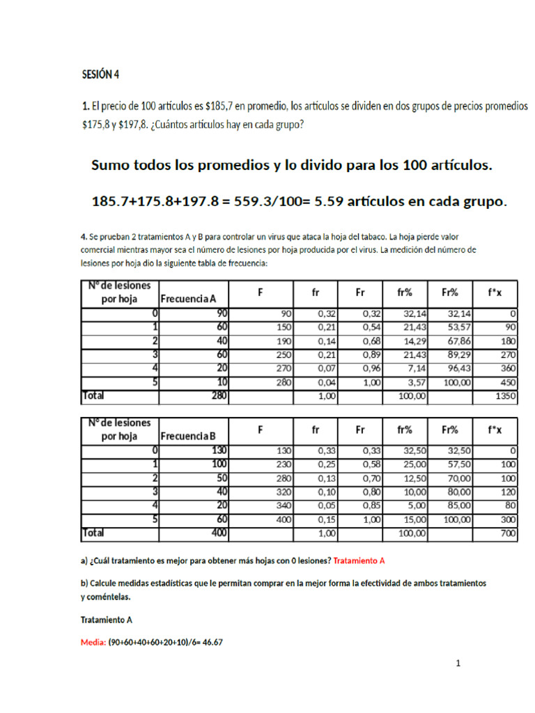 20-01-2024 - Problemario Resuelto de La Sesión 4. Tema Estadígrafos de Posición | PDF