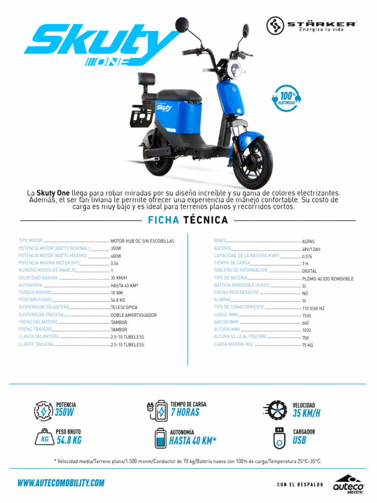 Skuty One: Scooter Eléctrico Eficiente | PDF | Coche | Vehículos con ...