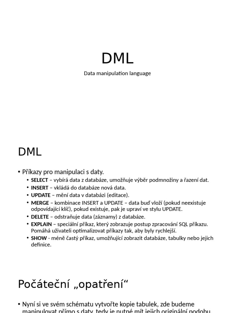 Data Manipulation Language | PDF