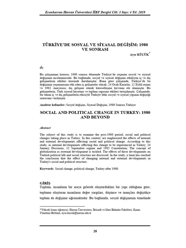 T__RK__YE'DE SOSYAL VE S__YASAL DE________M_ 1980 VE SONRASI[#559441]-817841 | PDF