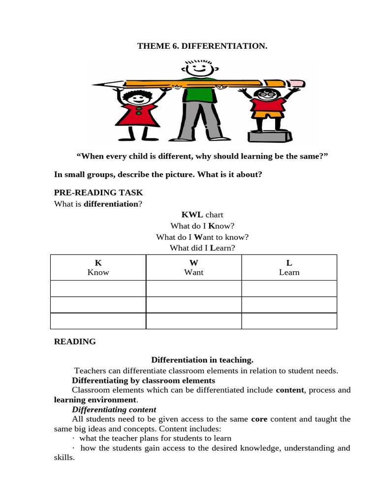 Understanding Differentiation in Education | PDF | Learning | Cognitive ...