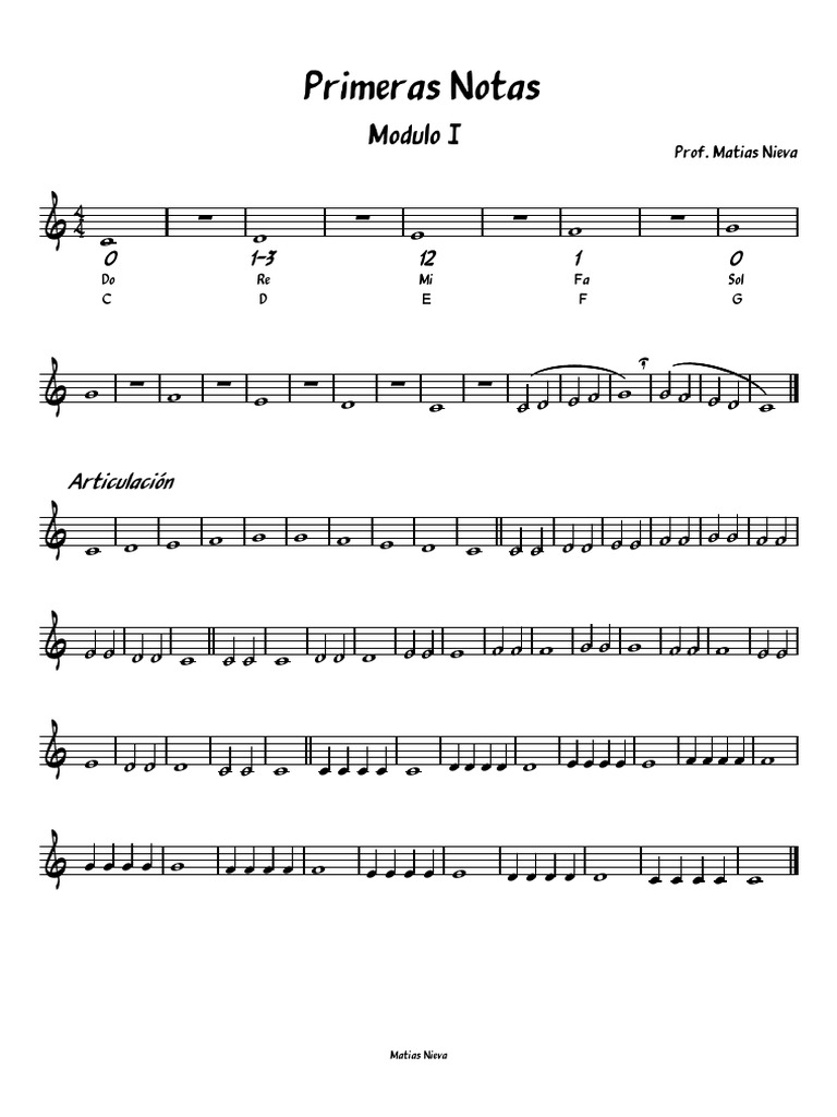 Primeras Notas | PDF | Composiciones Musicales | Teoría musical