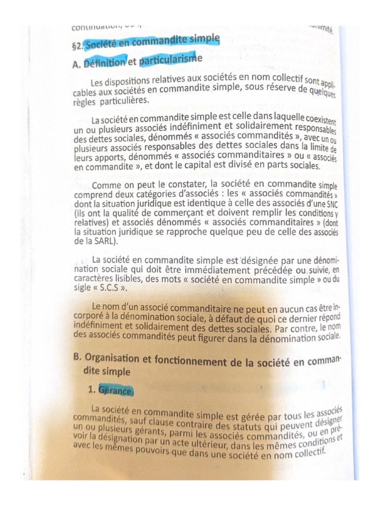 Société en Commandite Simple | PDF