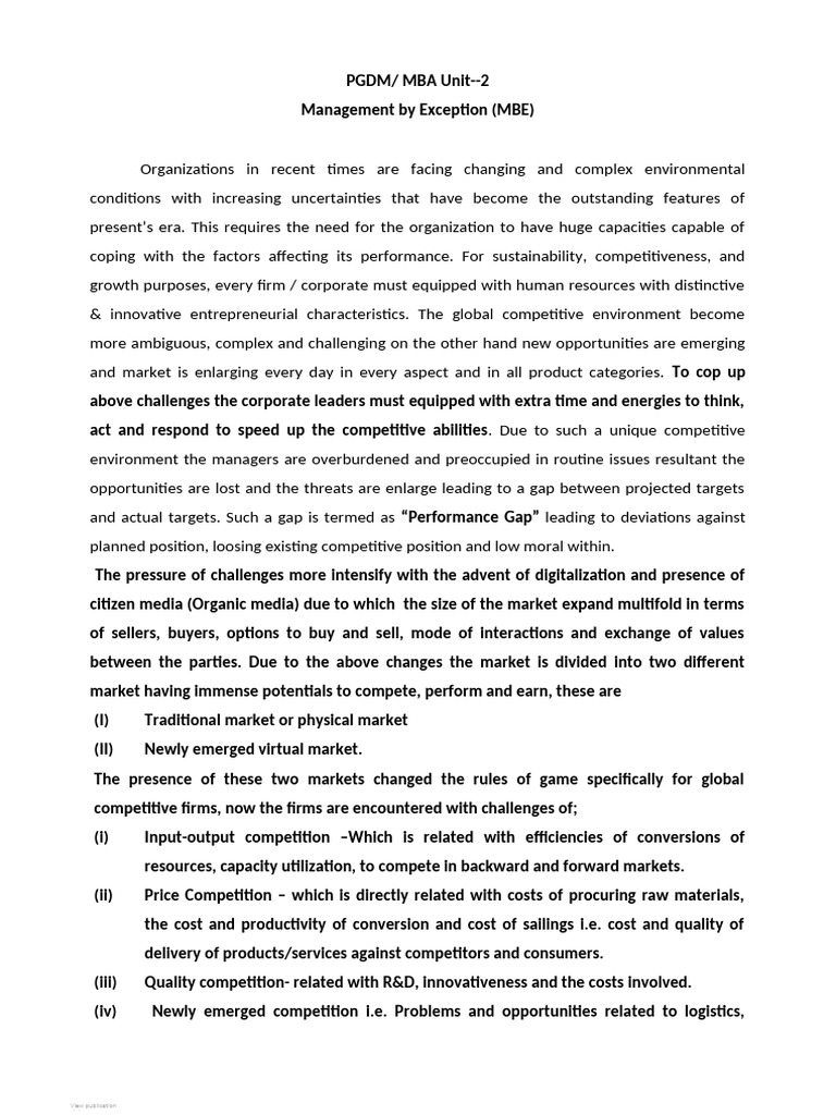 Unit 2 MBE Final | PDF | Performance Appraisal | Market (Economics)