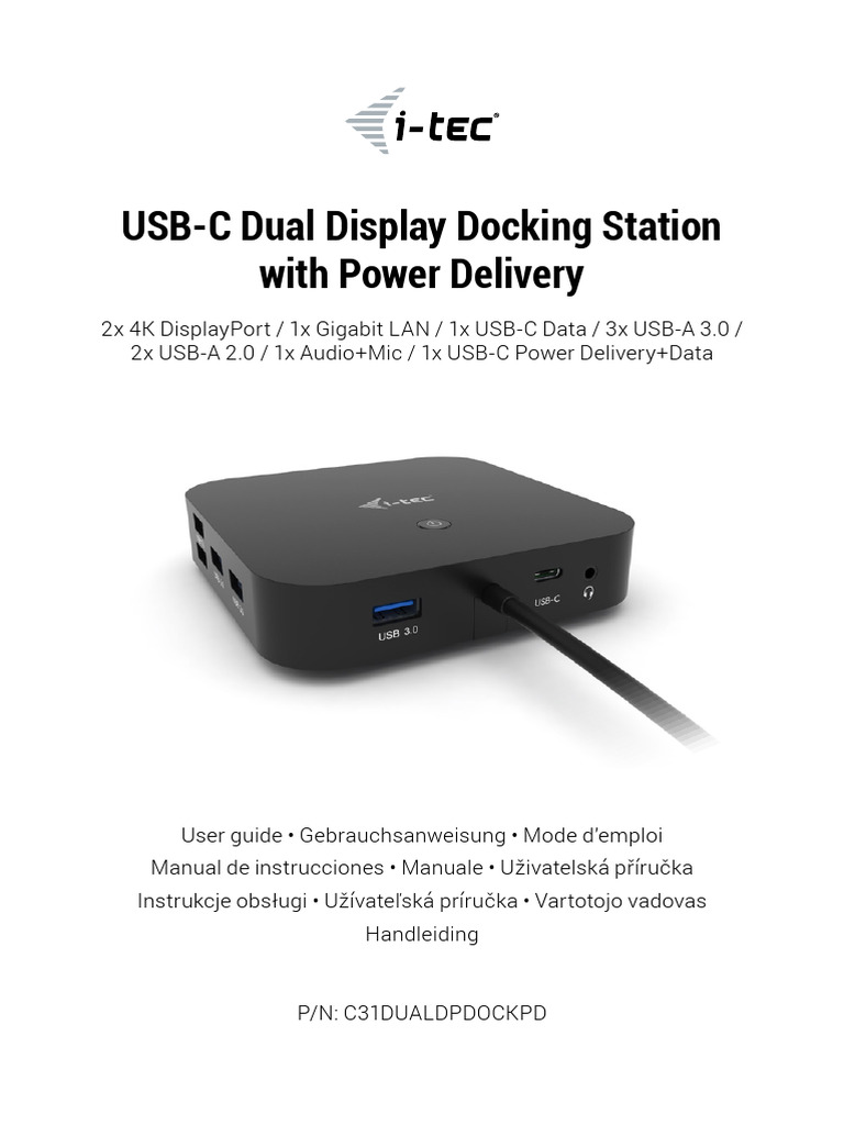 iTec USB-C Dual Display Docking Station with Power Delivery | PDF | Usb | Computer Monitor