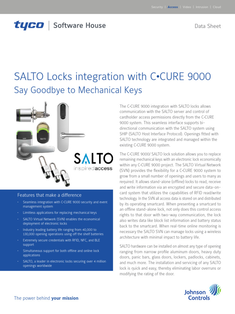 Ccure900-Salto-Locks-Integration Ds r01 Hs en | PDF | Smart Card | Wireless