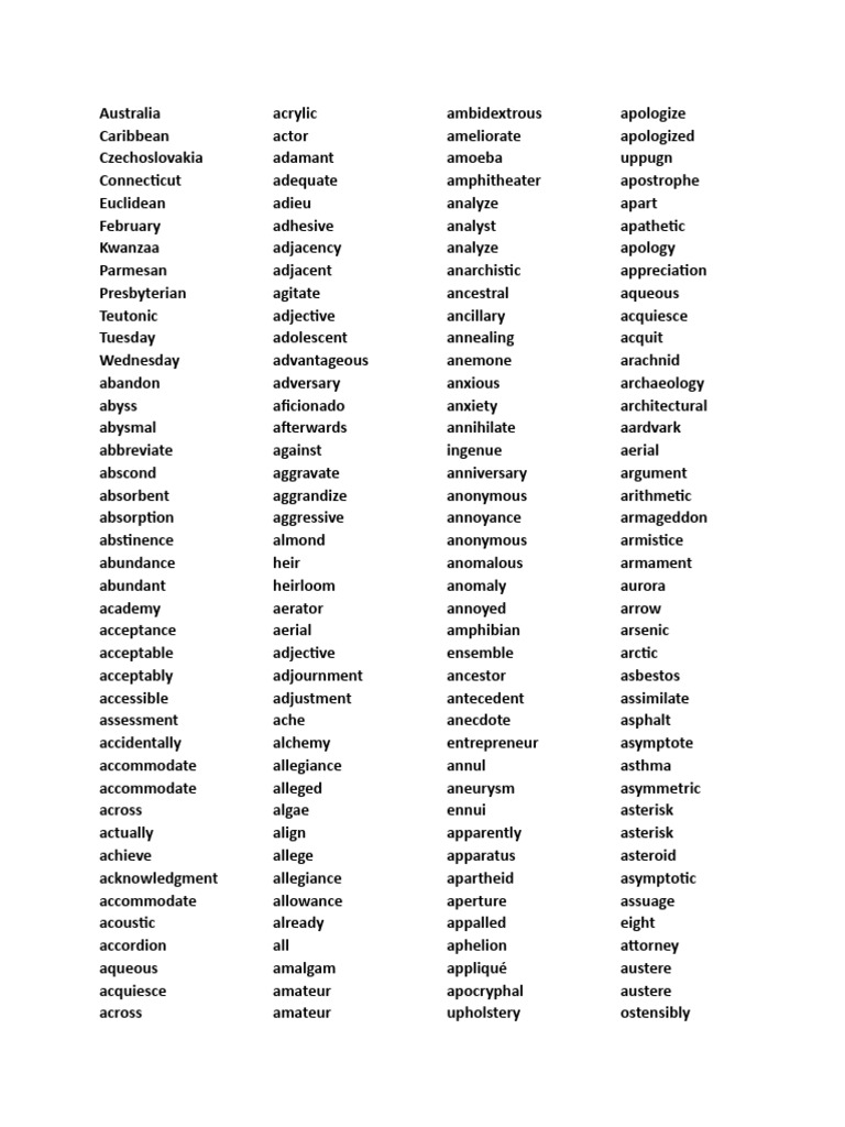 New Word Lists | PDF