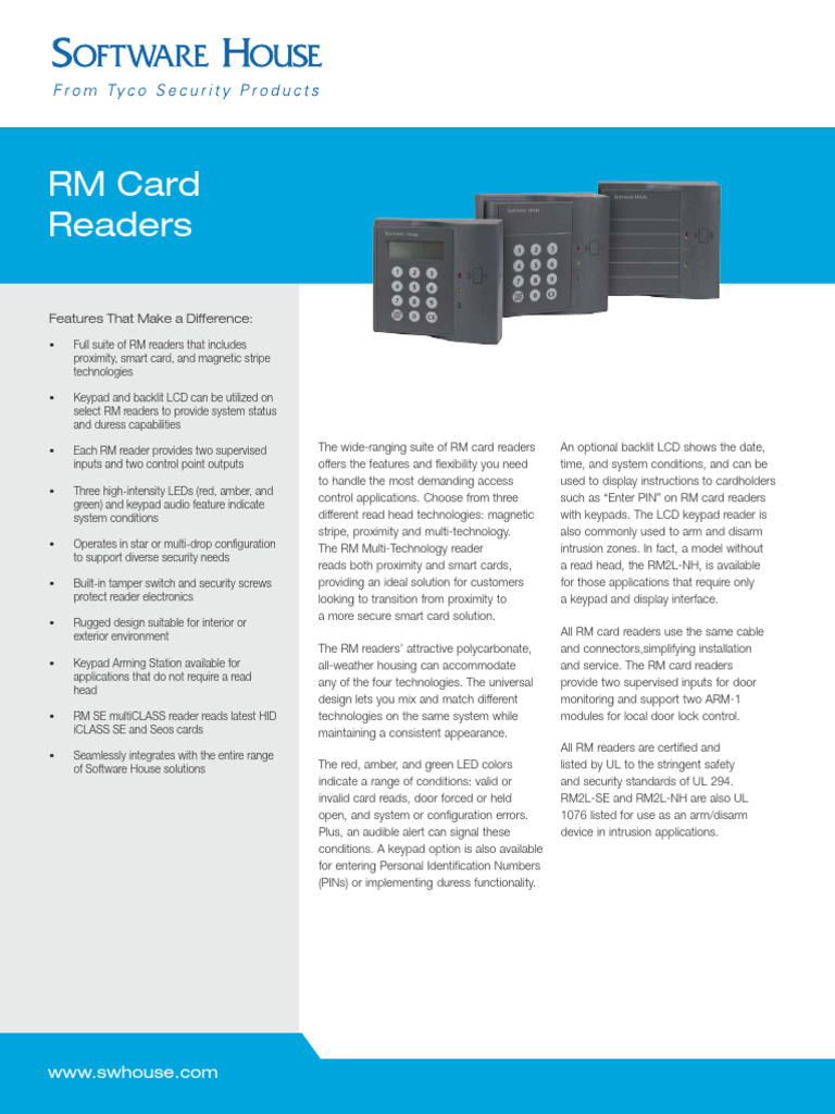Rm-Card-Readers Ds r09 LT en | PDF | Personal Identification Number ...
