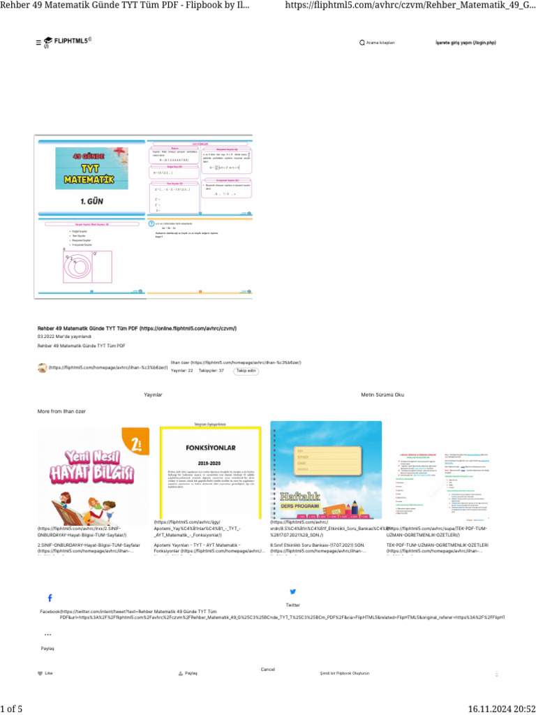 Rehber 49 Matematik Günde TYT Tüm PDF - Flipbook by Ilhaner - FlipHTML5 | PDF