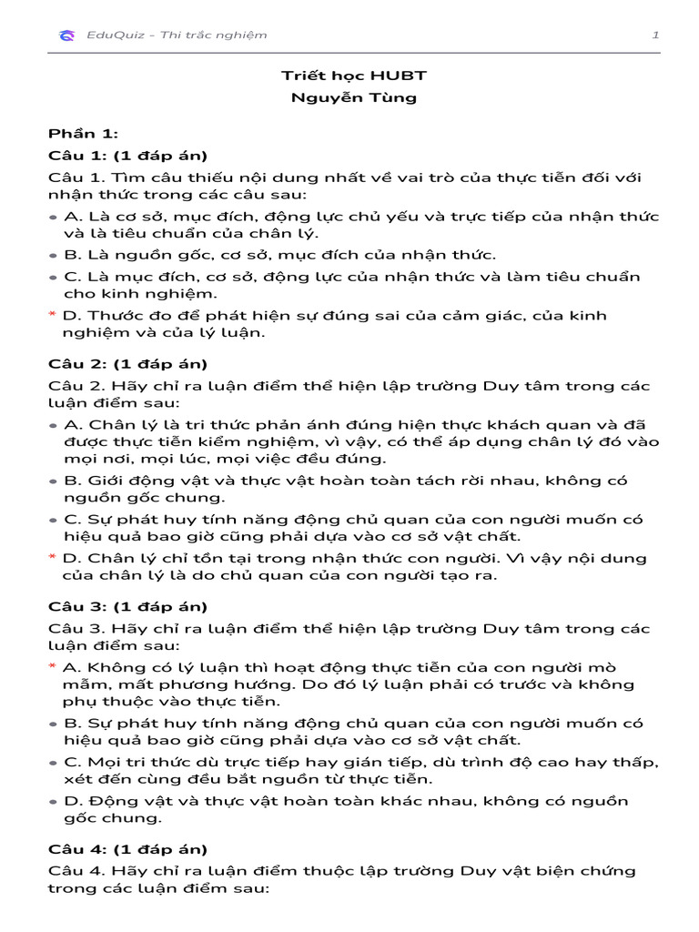 Triết Học HUBT | PDF