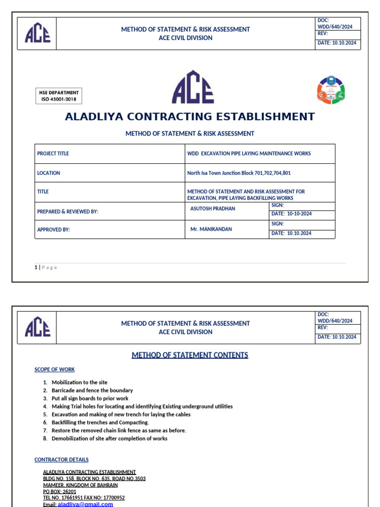 Excavation Safety and Risk Assessment | PDF | Risk | Occupational ...