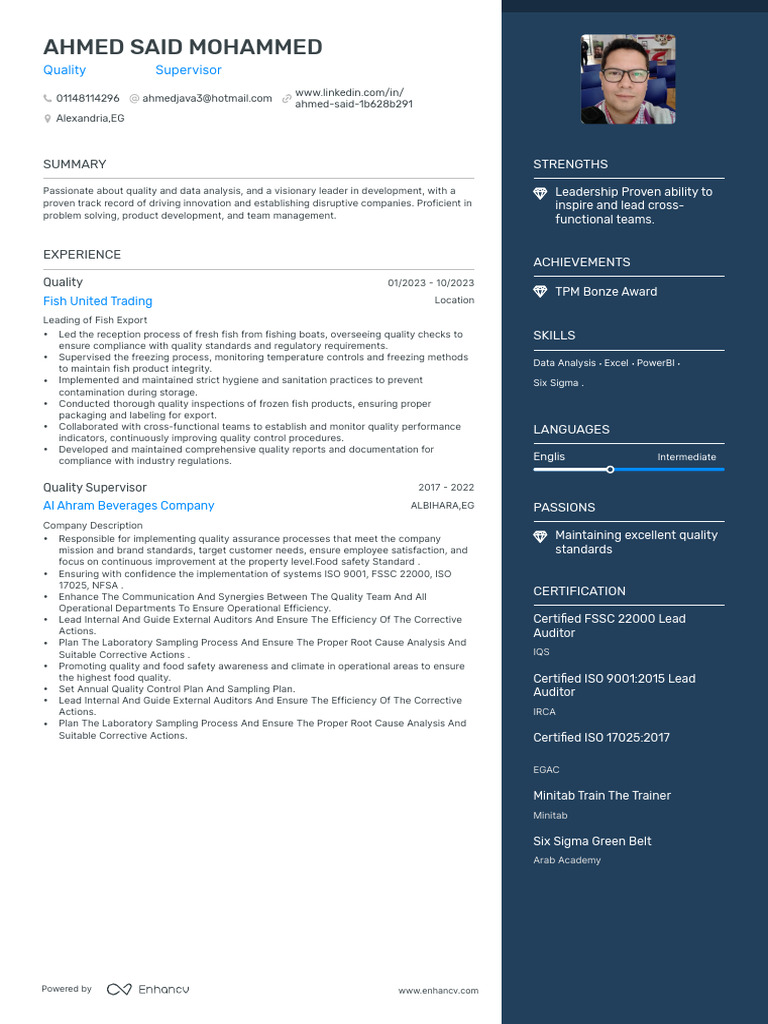 Quality Assurance Supervisor Resume | PDF | Audit | Iso 9000