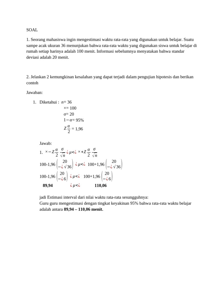 Tugas 2 Pengantar Statistik | PDF