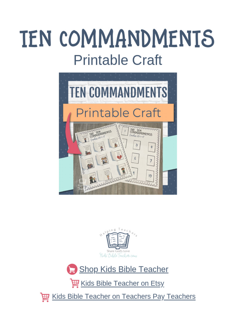 The Ten Commandments Craft | PDF | Ten Commandments | Torah Books