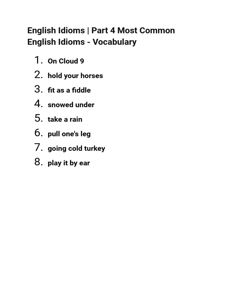 Common English Idioms Explained | PDF