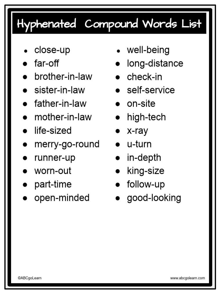 Hyphenated Compound Words 1 | PDF