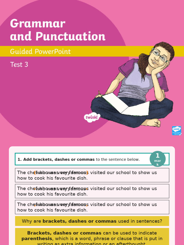 Punctuation and Grammar Skills Guide | PDF | Bracket | Verb