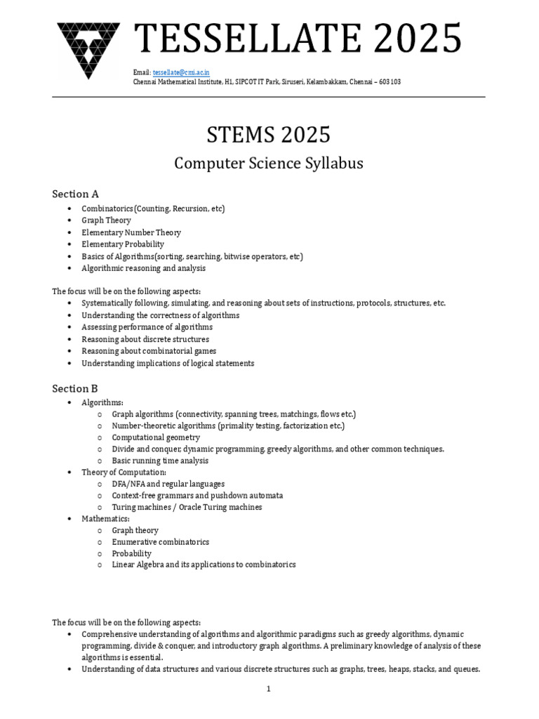 CS-Syllabus | PDF | Combinatorics | Algorithms CS-Syllabus | PDF | Combinatorics | Algorithms