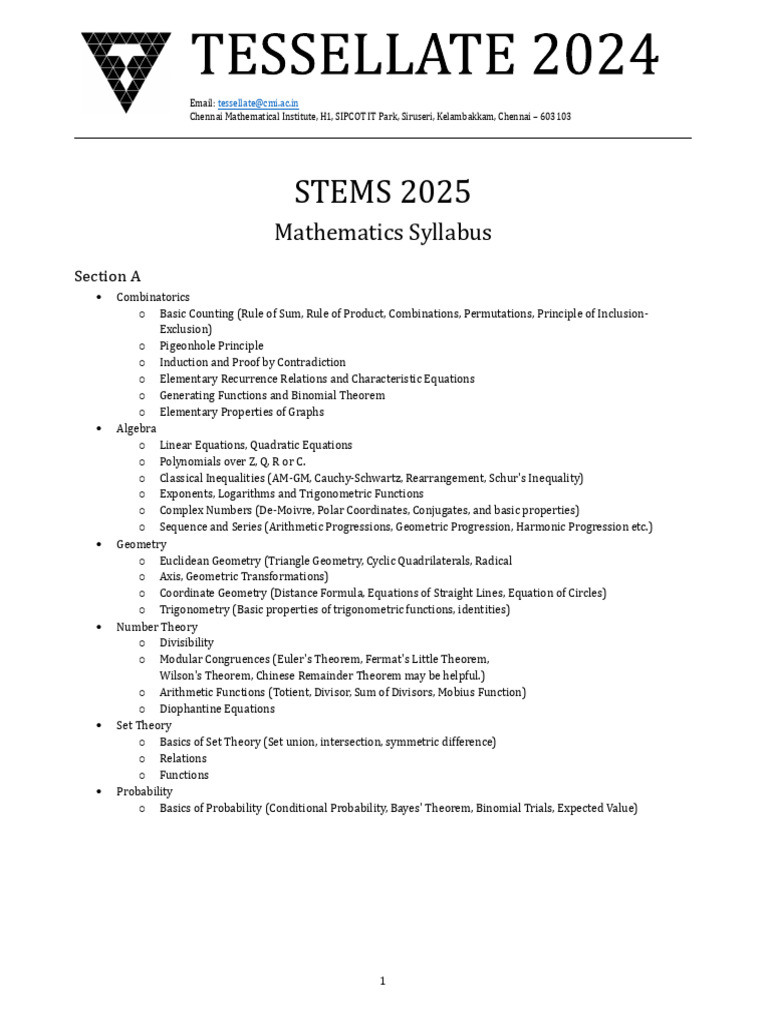 Maths Syllabus | PDF | Geometry | Equations