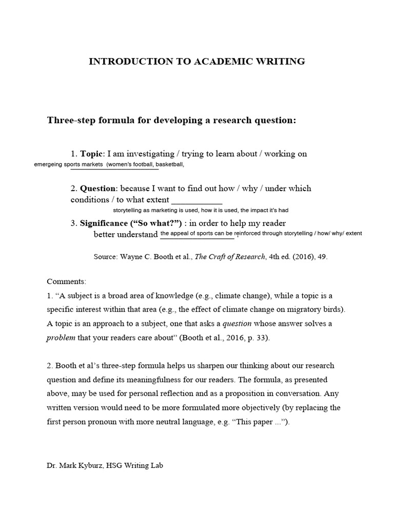 Three-Step Formula for Research Questions | PDF