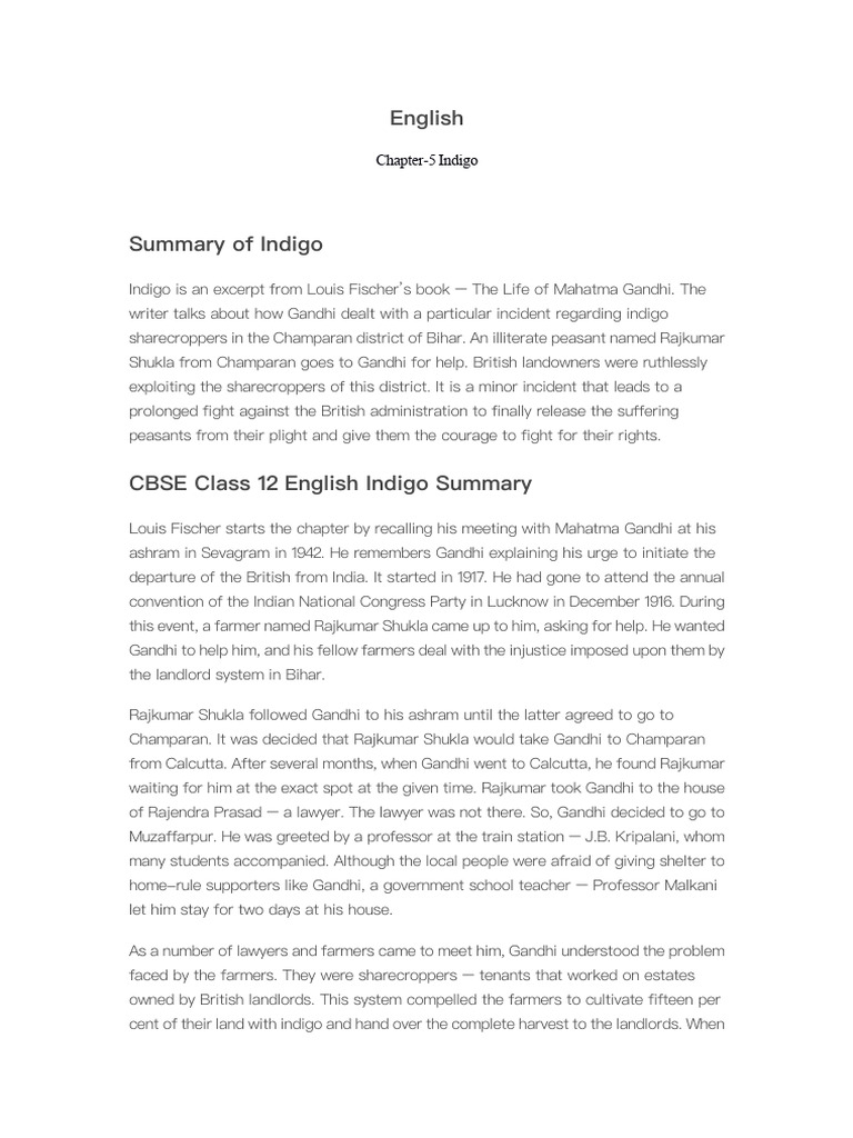 Indigo 12th | PDF | Mahatma Gandhi