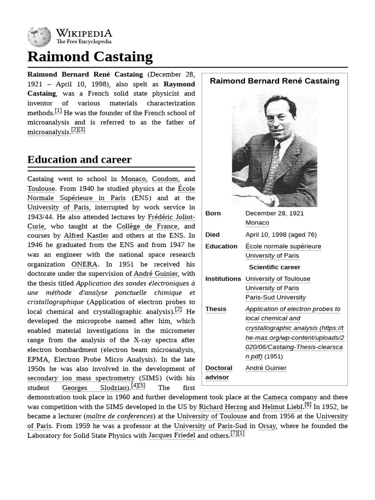 Raimond_Castaing | PDF | Scientific Techniques | Physical Sciences