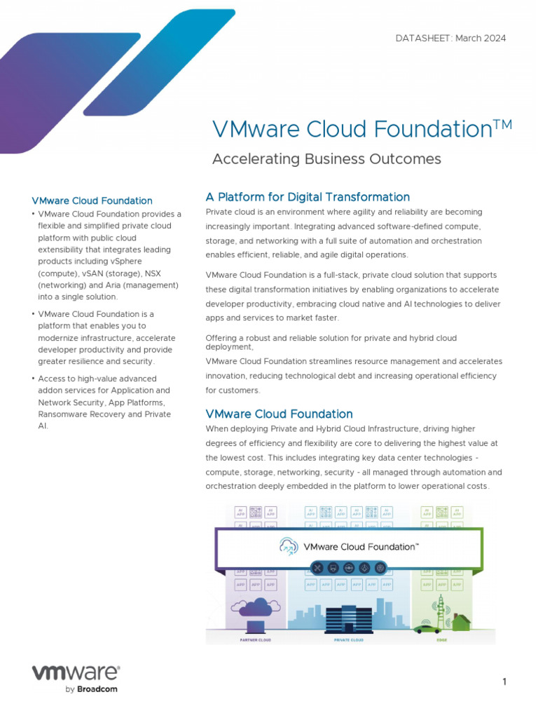 Vmw Cloud Foundation Datasheet | PDF | Cloud Computing | Computer Security