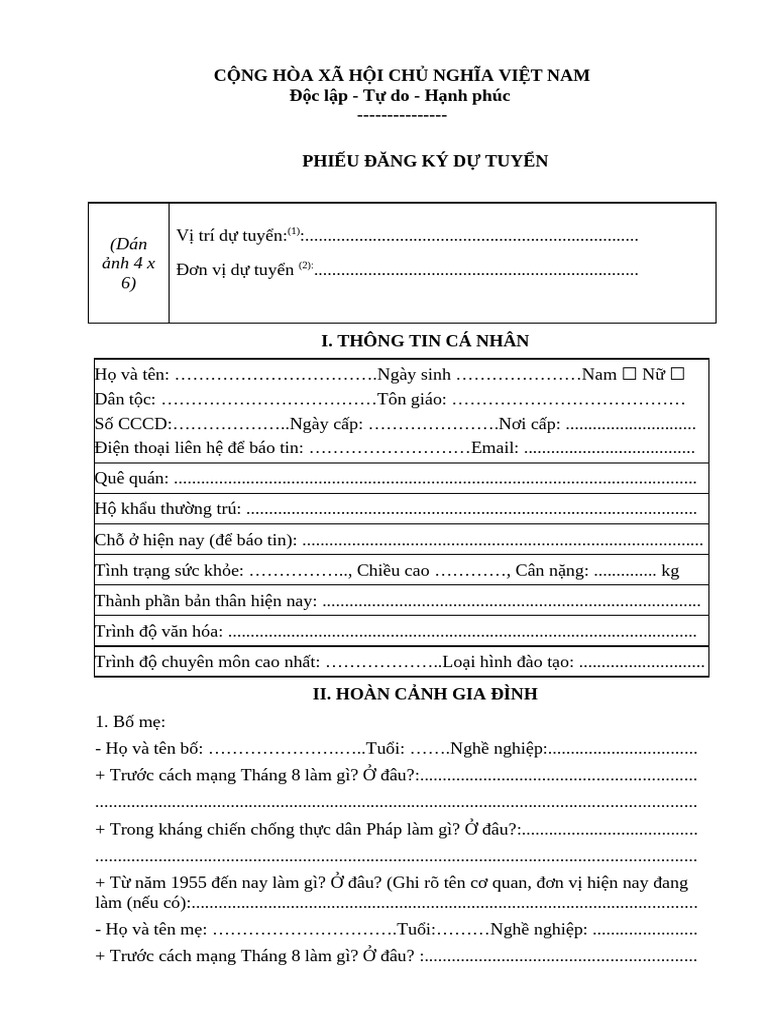 Phieu Dang Ky Du Tuyen Pdf