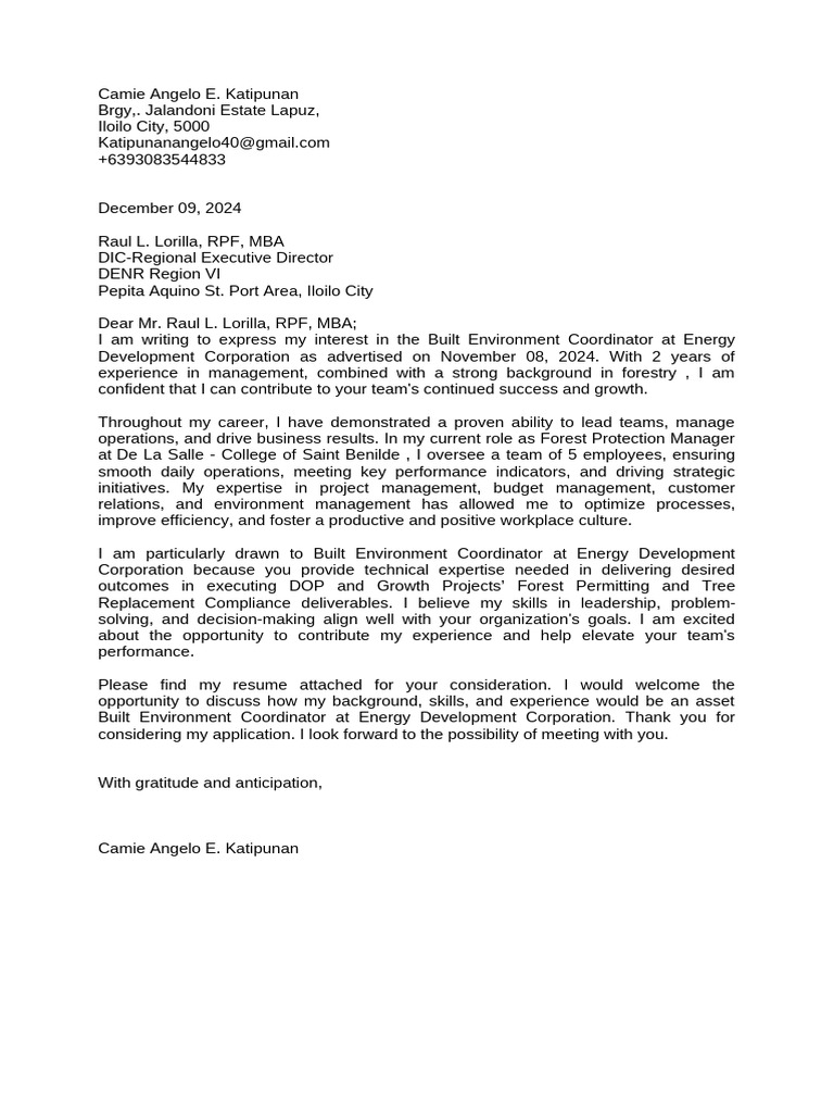 Application-Letter- Angelo | PDF