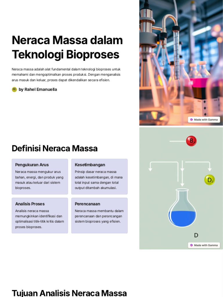 Neraca Massa Dalam Teknologi Bioproses | PDF