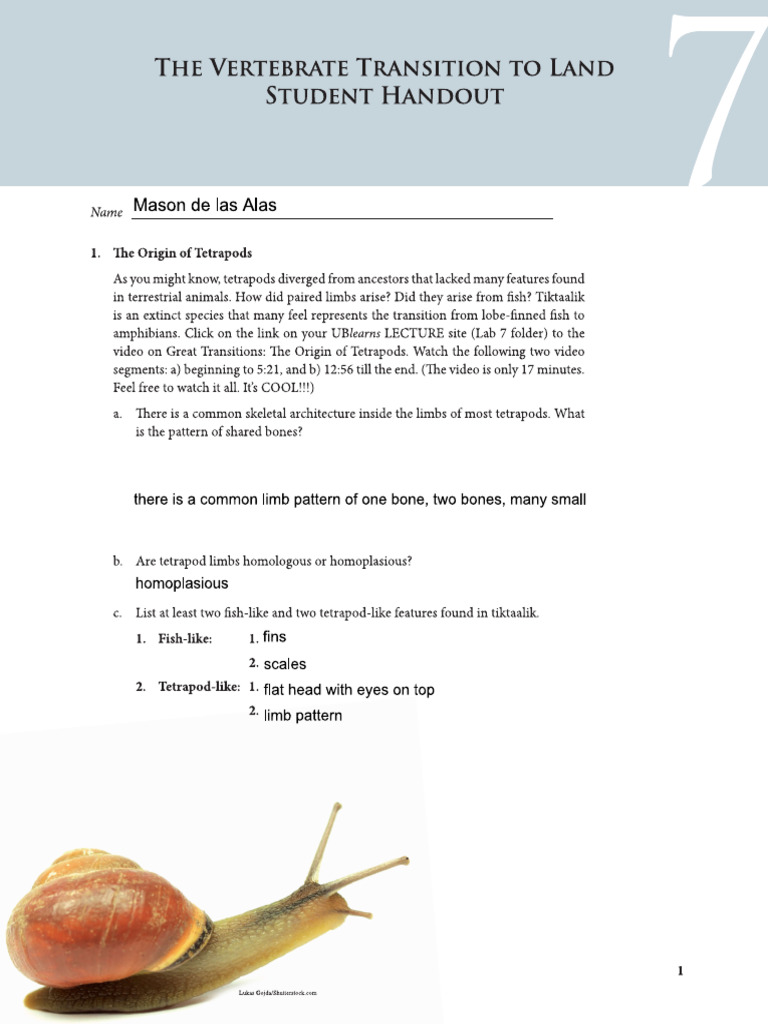 BIO 200 Lab 7 Answers | PDF