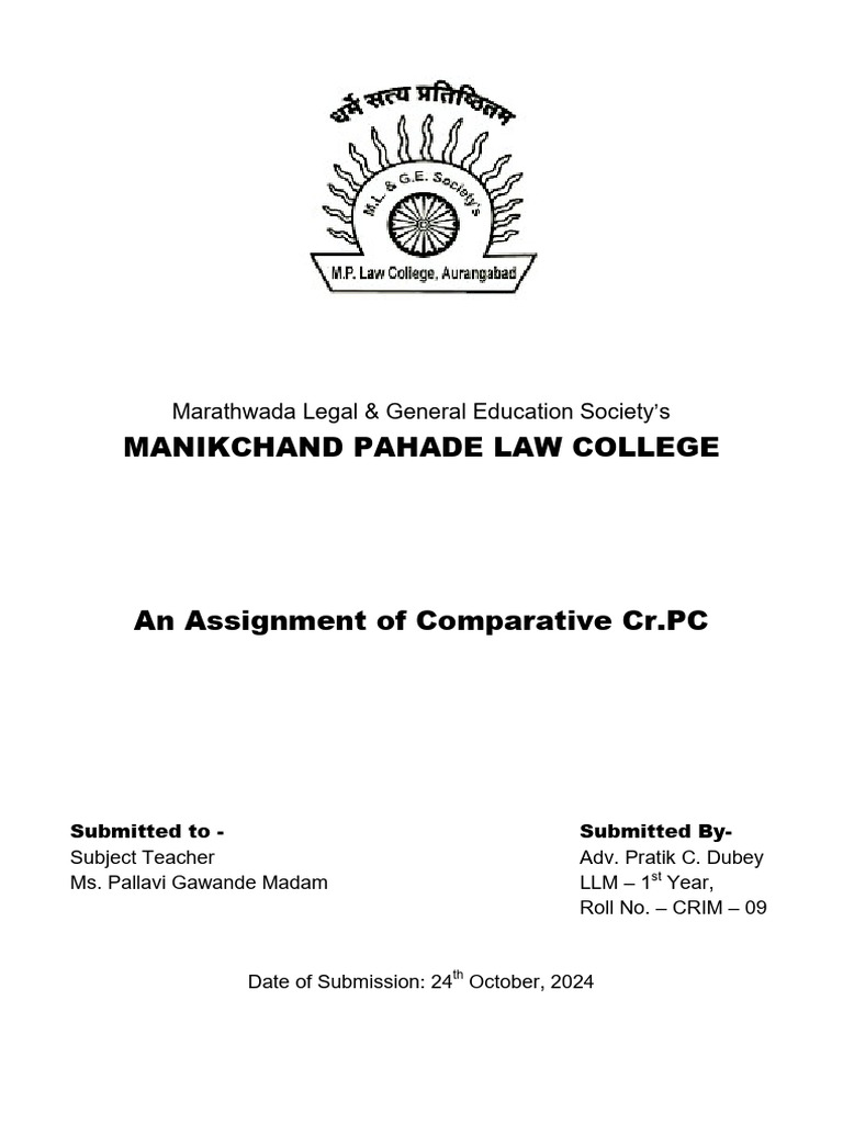 CRPC Assignment LLM 1st CRIM 09 | PDF