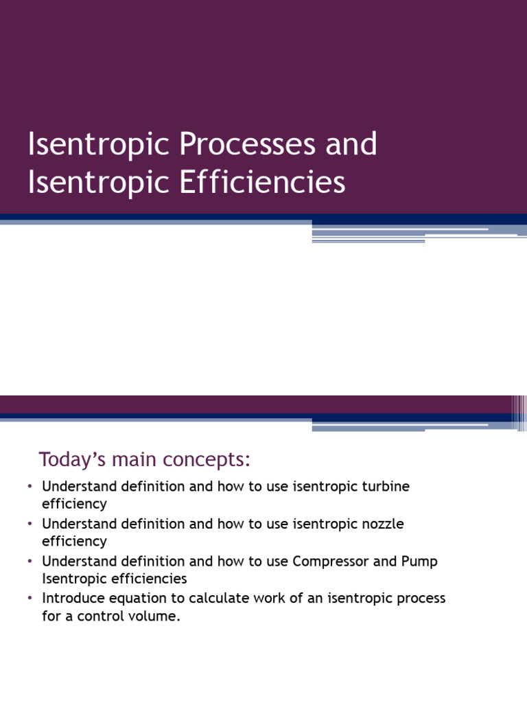 Isentropic Efficiencies | PDF | Quantity | Continuum Mechanics