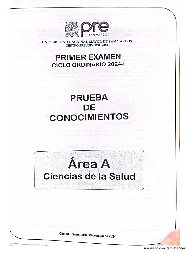 Examen Area A | PDF