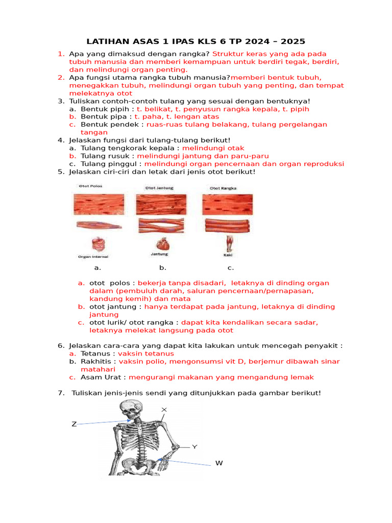 Latihan Asas 1 Ipas KLS 6 TP 2024 - 2025 | PDF