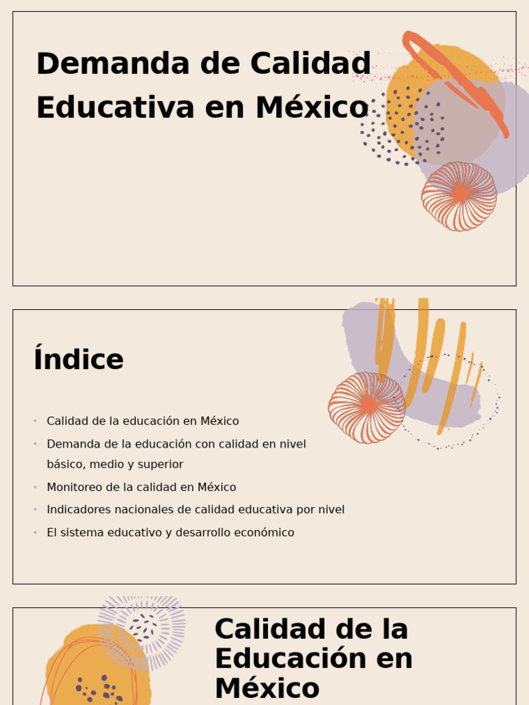 Demanda de La Calidad Educativa en México - Presentación | PDF | Economias