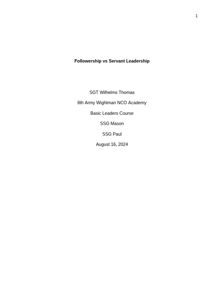Followership Vs Servant Leadership | PDF | Servant Leadership | Leadership