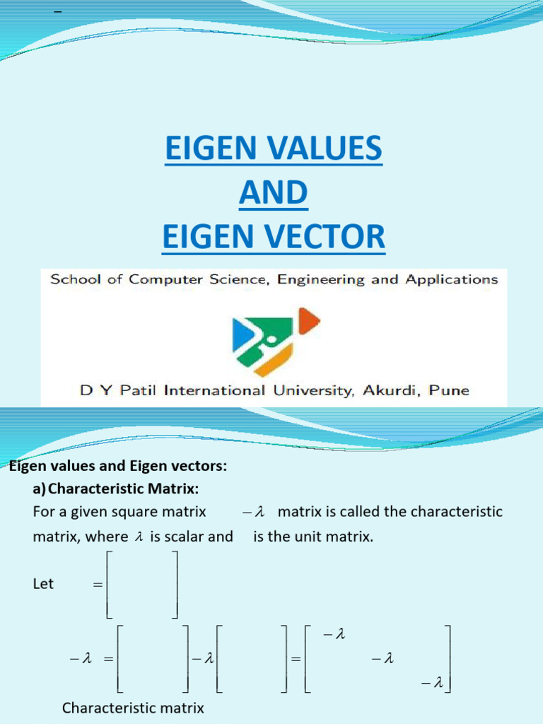 U1-L-8 Eigen Values and Vector (4) | PDF | Eigenvalues And Eigenvectors | Matrix (Mathematics)