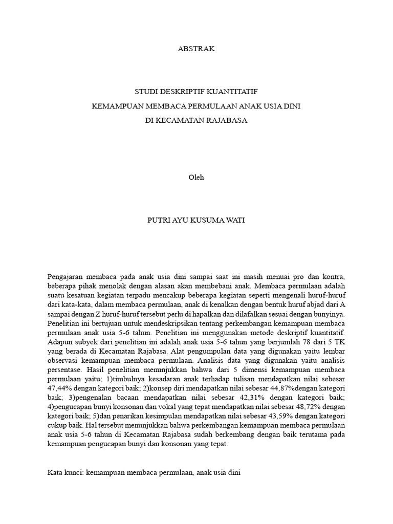 ABSTRAK PUTRI AYU | PDF