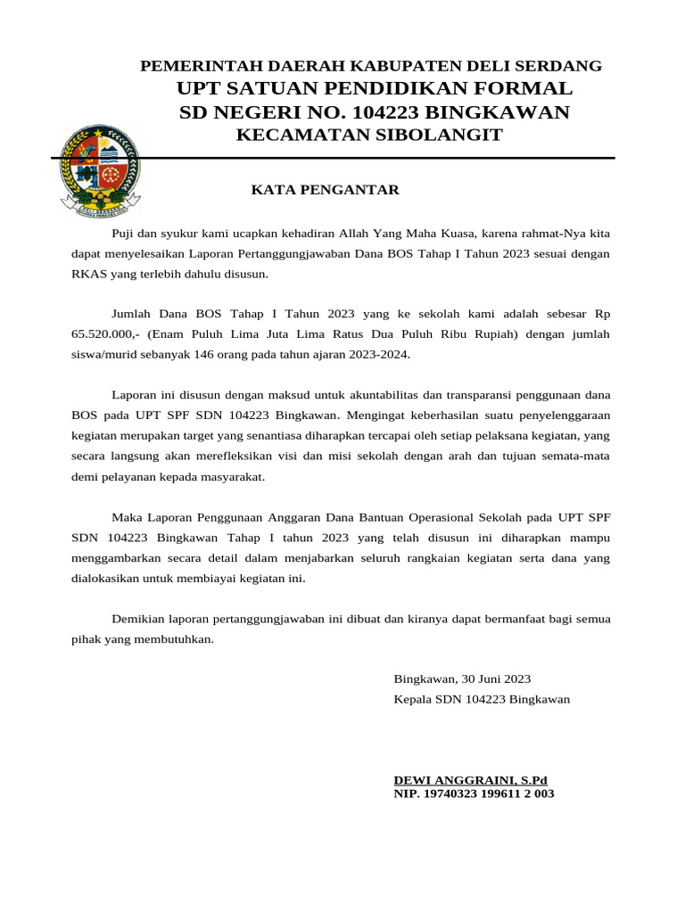 Laporan Dana BOS SD 104223 | PDF