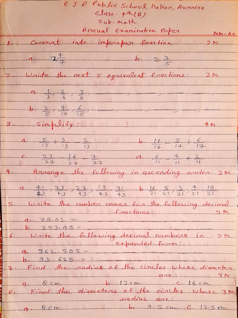 Annual 4B Math | PDF