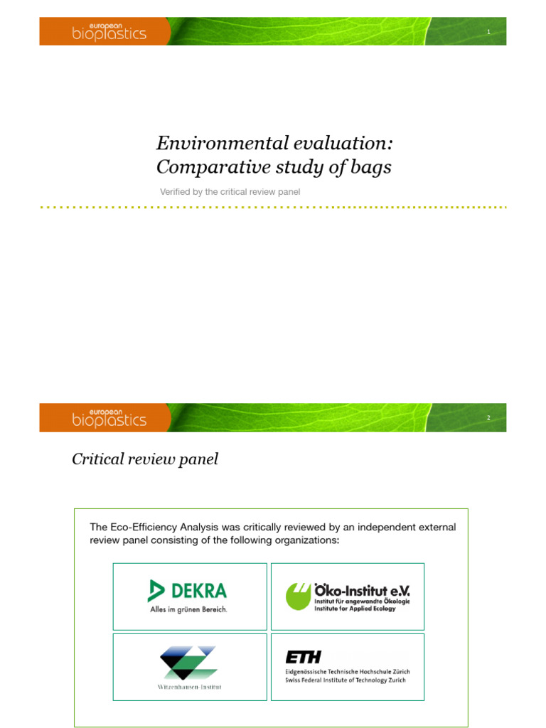 European Bioplastics 20140217 LCA Carrier Bags 2014 | PDF | Life Cycle ...