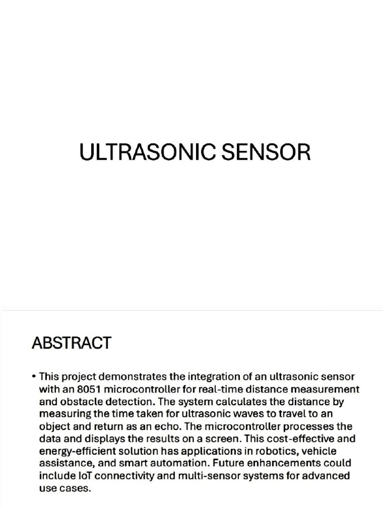Ultrasonic Sensor | PDF