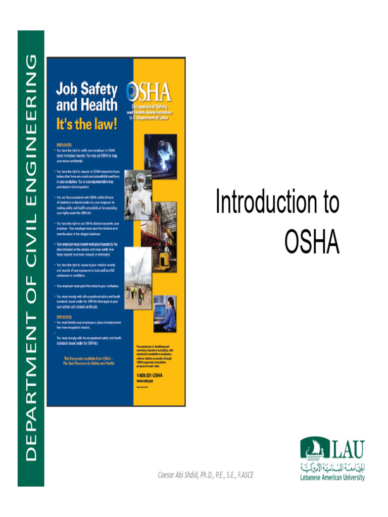 2- Introduction to OSHA (Full Slides) | PDF | Occupational Safety And Health Administration ...