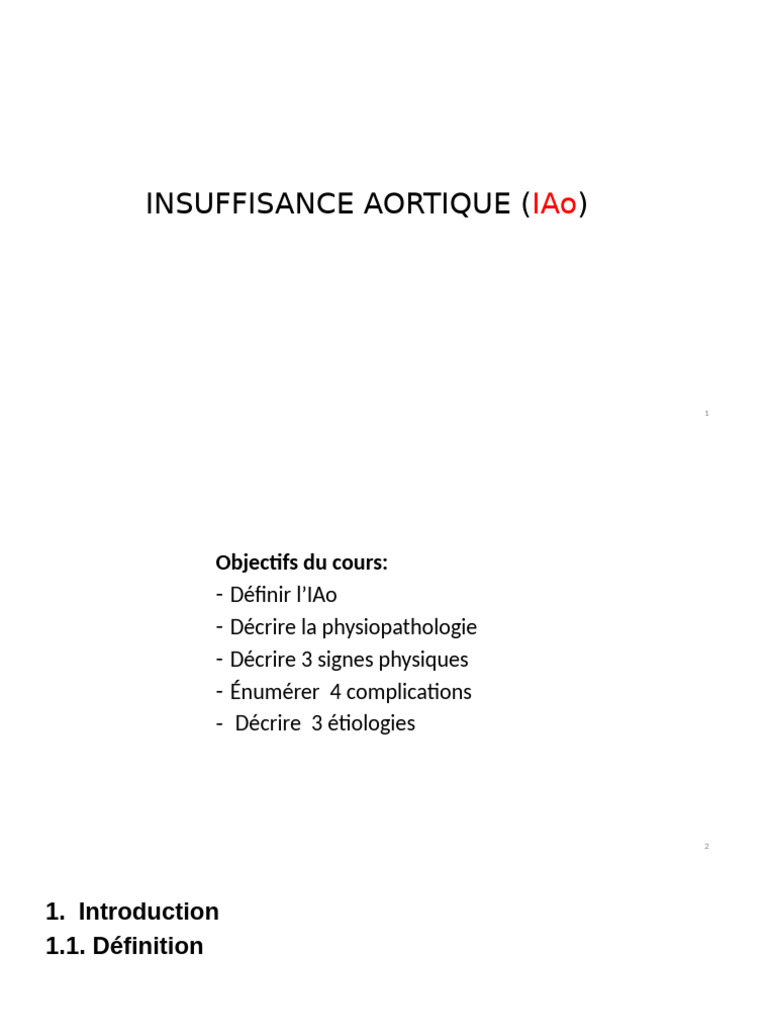 Insuffisance Aortique | PDF | Insuffisance cardiaque | Aorte