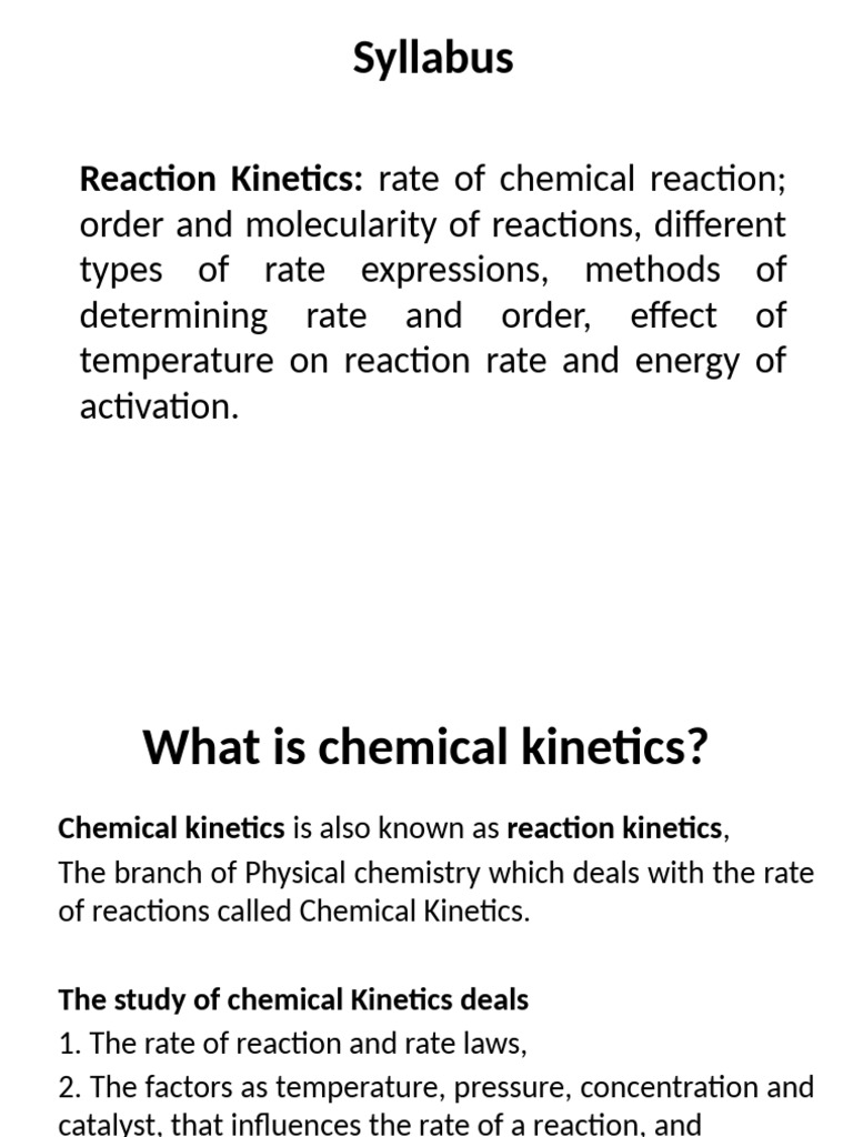Understanding Chemical Kinetics Basics | PDF | Reaction Rate ...