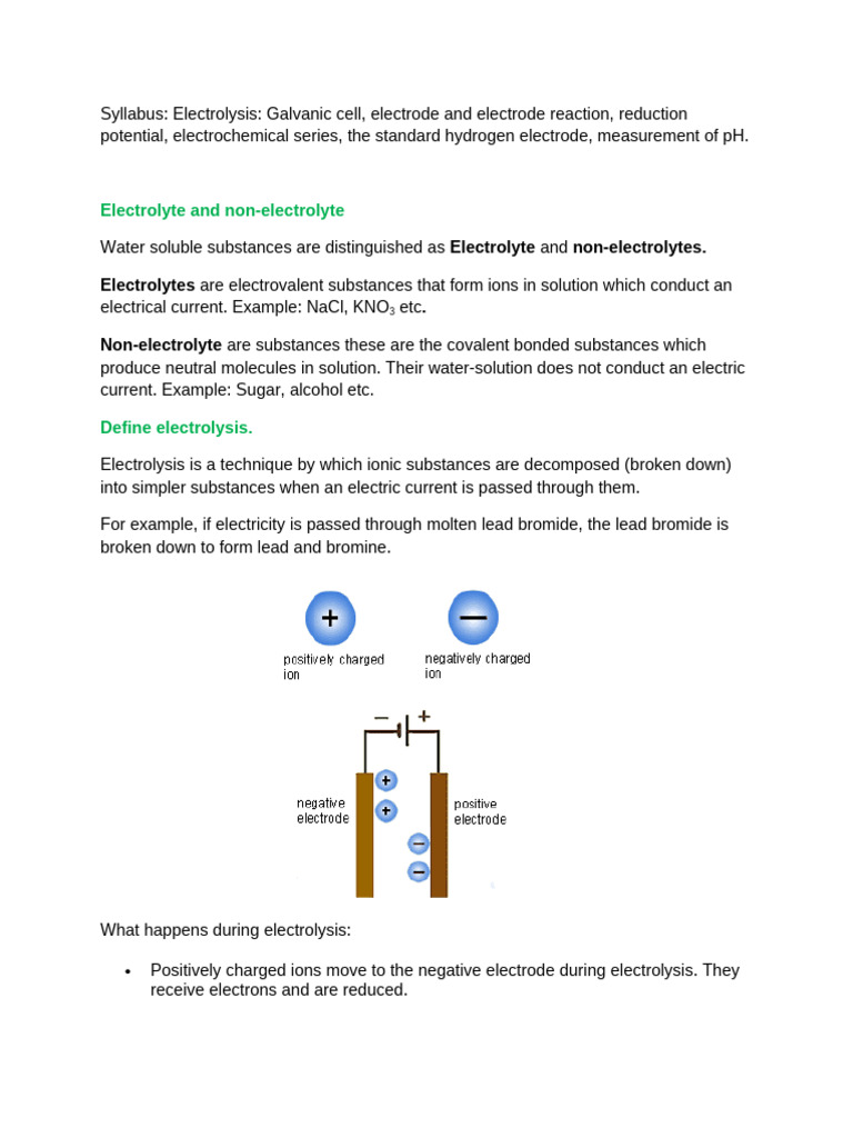 7. Electrolysis_Chem 1 | PDF | Redox | Electrochemistry