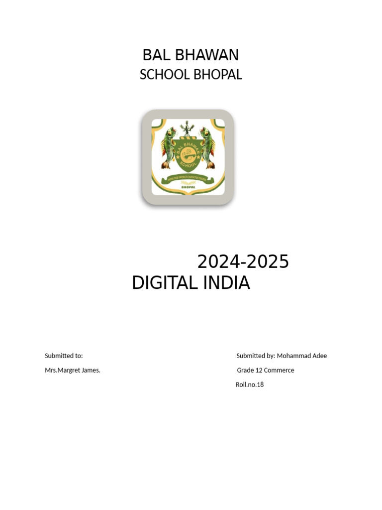 2024-2025 Digital India: School Bhopal | PDF